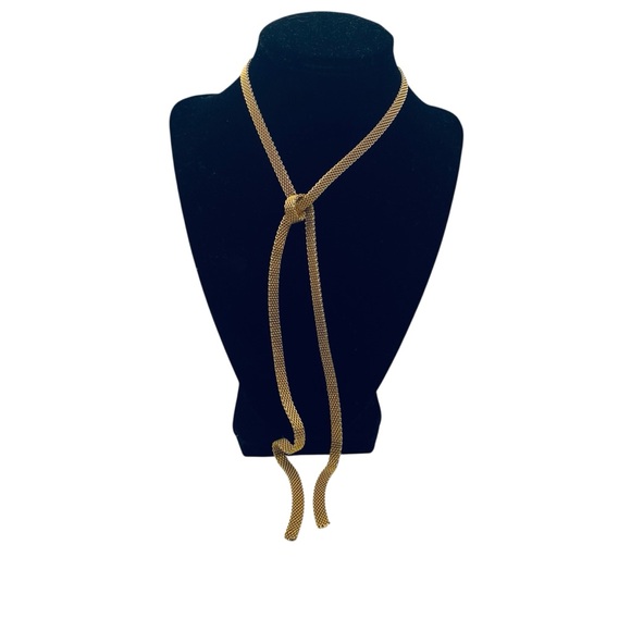 n/a | Jewelry | Vintage Gold Lariat Necklace With Mesh Cord | Poshmark